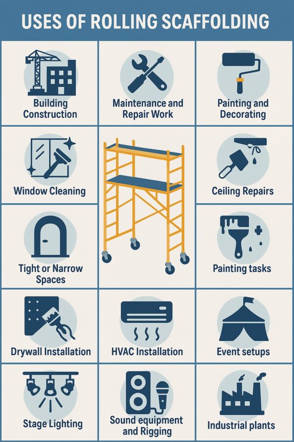 Rolling Scaffolding: Uses, Parts, Benefits - SCAXA